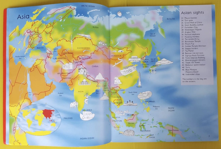 Atlas ot the World Usborne Sticker