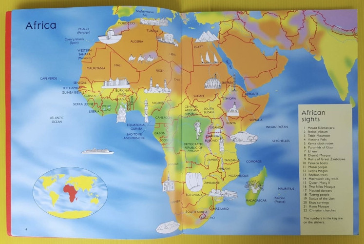 Atlas ot the World Usborne Sticker