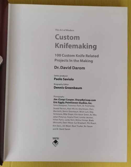 The Art of Modern Custom Knifemaking by Dr.David Darom Dennis Greenbaum