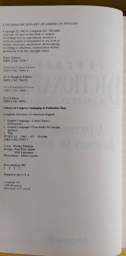 LONGMAN DICTIONARY OF AMERICAN ENGLISH