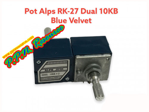 Pot Alps RK27 Dual Blue Velvet 10KA, 10KB, 20KA, 50KA, 100KA, 250KA