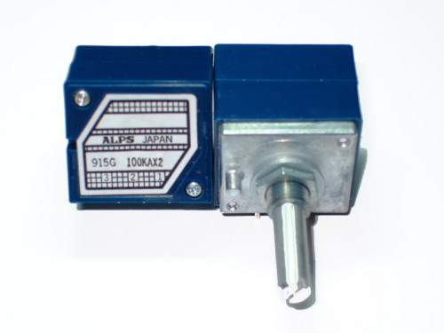 Pot Alps RK27 Dual Blue Velvet 10KA, 10KB, 20KA, 50KA, 100KA, 250KA