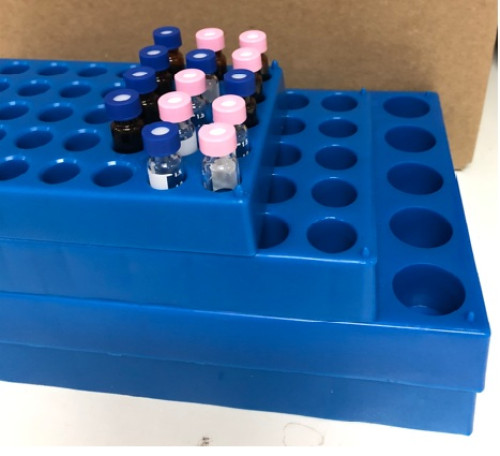 Rack for Vials, 2ml, 12mm diameter, Blue, 5x10 positions - China