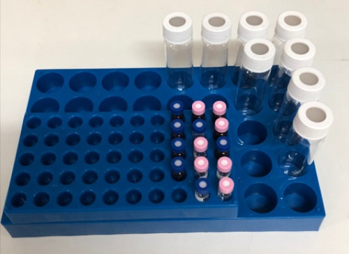 Rack for Vials, 2ml, 12mm diameter, Blue, 5x10 positions - China