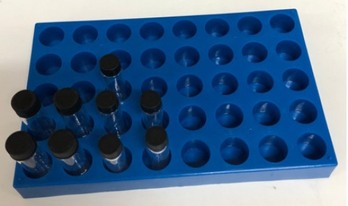 Rack for Vials, 24mm diameter, for 8, 12, 16ml Vials, 40 positions ...