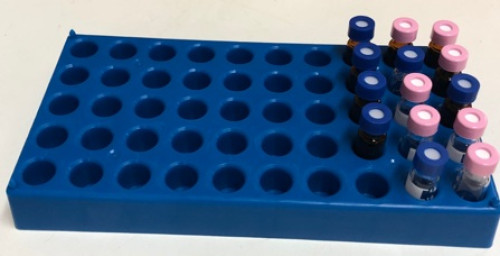 Rack for Vials, 2ml, 12mm diameter, Blue, 5x10 positions - China