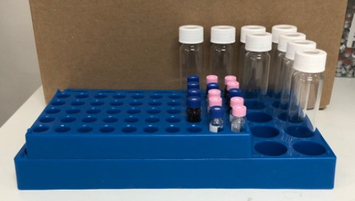 Rack for Vials, 2ml, 12mm diameter, Blue, 5x10 positions - China