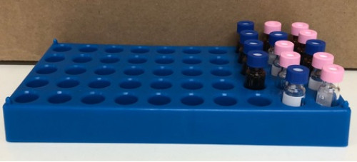 Rack for Vials, 2ml, 12mm diameter, Blue, 5x10 positions - China