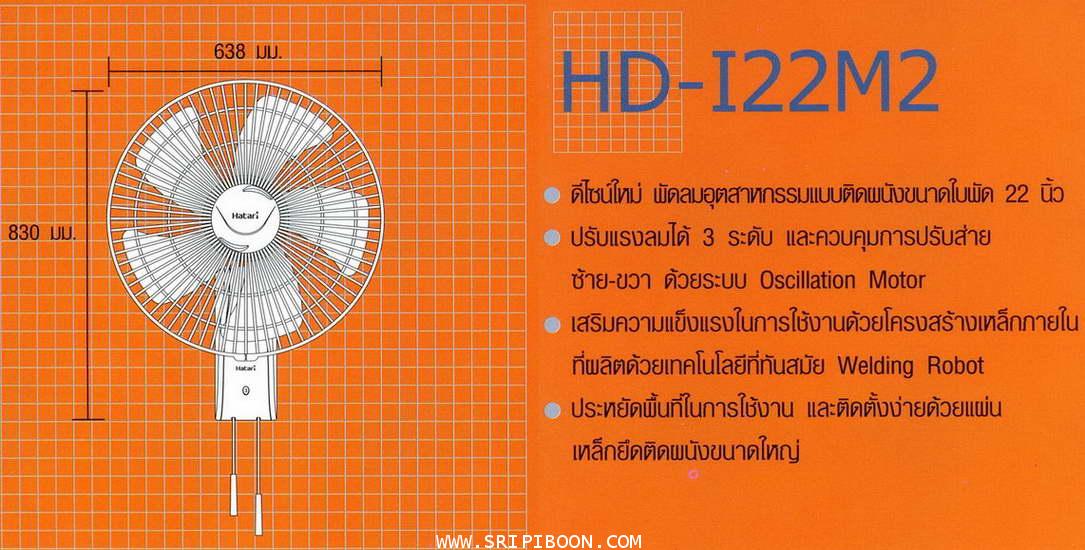 พัดลมติดผนังอุตสาหกรรม HATARI ฮาตาริ IW22M1 ใบพัด 22 นิ้ว