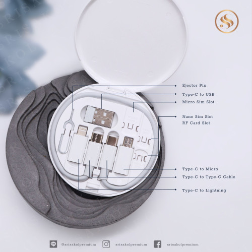 Multifunction Cable box กล่องเก็บสายเคเบิลพกพา รหัส A2505-15PS