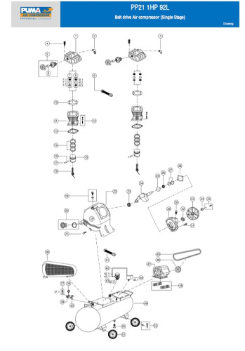 อะไหล่ปั๊มลมพูม่า PUMA PP-21(1 HP)
