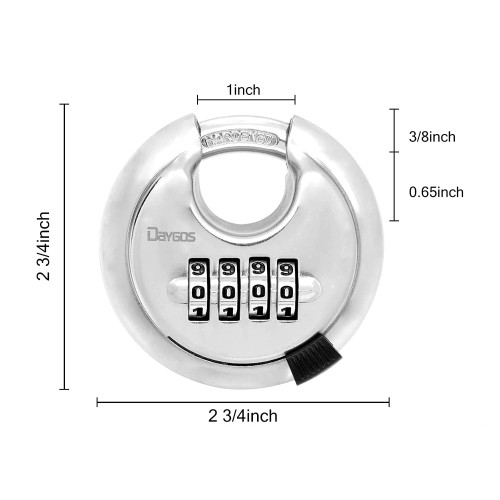 DAYGOS : DYGCDPL-SIL* กุญแจ Combination Disc Padlock