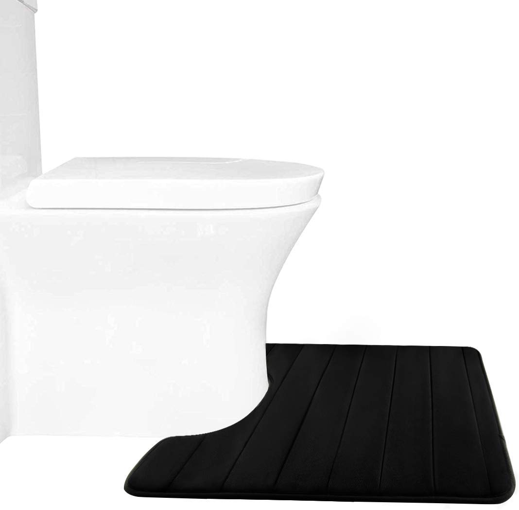 FINDNEW : FDNBR-BLK* พรมเช็ดเท้า Contour Bath Rugs Black U Shape 20x24 inch