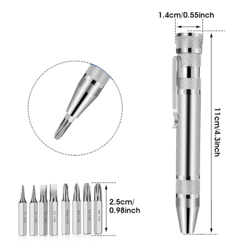 SWATOM : SWTLT-TOOL03* ชุดปากกาไขควงขนาดเล็ก 8-in-1 Mini Screwdriver Set