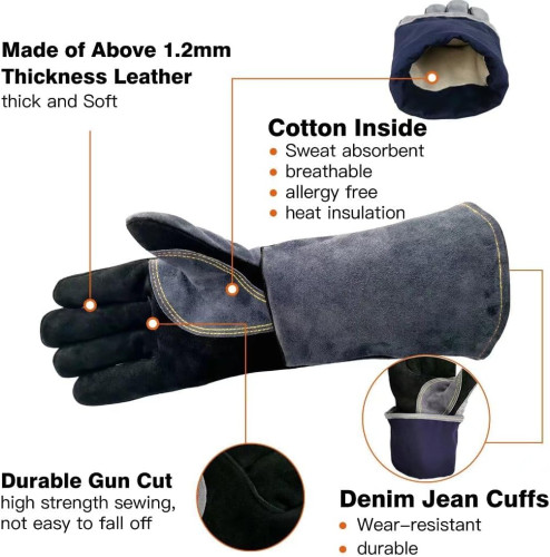 WZQH : WZQAMZ002* ถุงมือช่างเชื่อม Leather Forge Welding Gloves medium ...