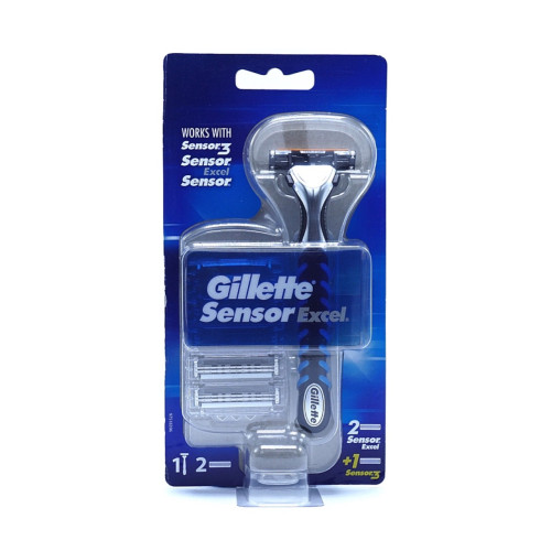Gillette : GILSHE-3* มีดโกนหนวด Sensor Excel Razor Handle with 3 cartridges