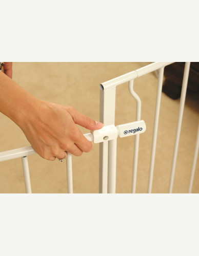 Regalo : RGL1185* ประตูกั้น Easy Open Extra Wide Metal Gate (White)