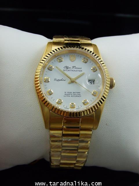 นาฬิกา Olym pianus sportmaster sapphire 89322-616 ขอบหยัก เรือนทอง