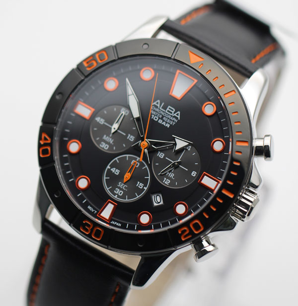 นาฬิกา ALBA Sport Chronograph AM3356X1 สายหนัง