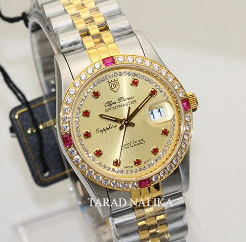 นาฬิกา Olym pianus Gent Crystal Shapphire 89322-616 พลอยแดงสองกษัตริย์ ...
