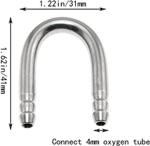 U Shape Tube หลอดแก้ว / สแตนเลส รูปทรงตัวยู ป้องกันสายยาง Co2 หักงอตรง ...