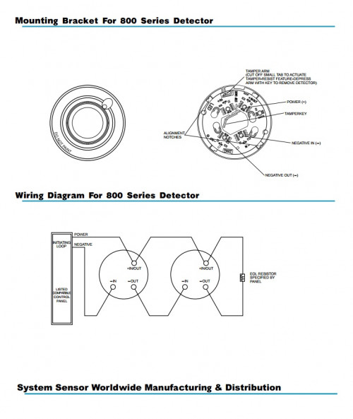 SYSTEMSENSOR 885 Fixed Heat Detector, Plug-in with Base B801RA