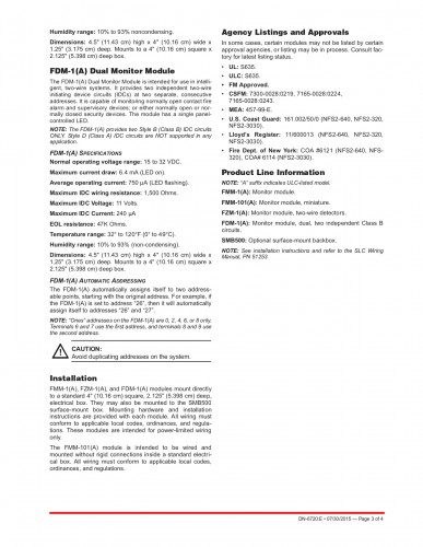 NOTIFIER FMM-101CH Mini Monitor Module