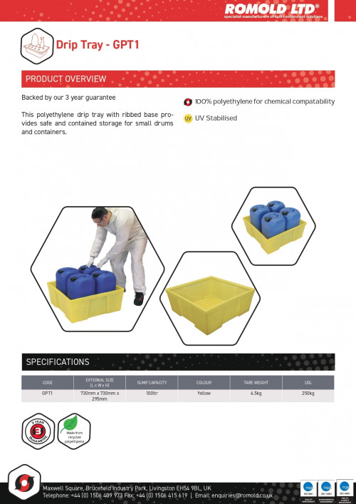 ROMOLD GPT1 Tuff Storage Tray 110 Litre.