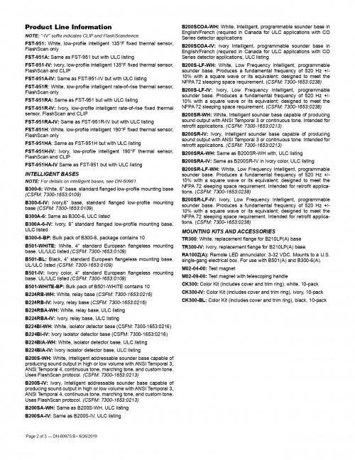 NOTIFIER FST-951-IV Intelligent Addressable Thermal detector,Fixed Temp ...