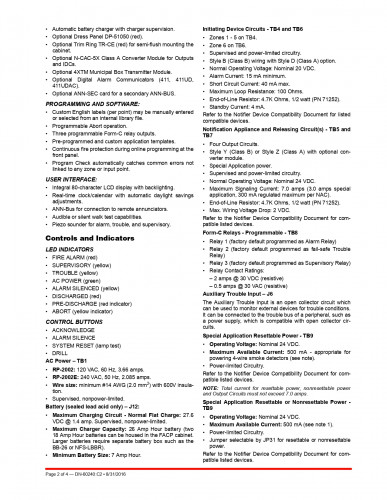 NOTIFIER RP-2002E Agent release control panel, 220/240 VAC.