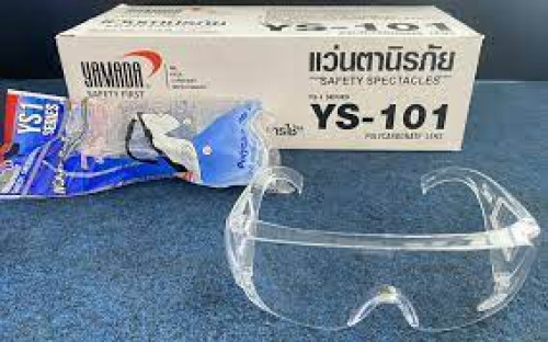 YAMADA YS-101 แว่นตานิรภัย ขาใหญ่ สวมทับแว่นสายตาได้ แว่นเซฟตี้ แว่นใส กันสะเก็ด ขาใส