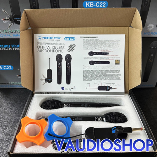 PROEUROTECH KB-C22 ไมค์ลอยถือคู่ Wireless Microphone โปรยูโรเทค KB-C22 ถือคู่ UHF ไมค์ลอย ถือคู่