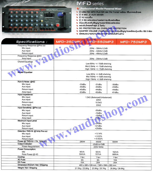 Power Mixer NPE MFD-550 MP3