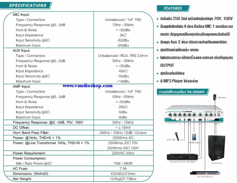 Power Mixer NPE TM-250MP3