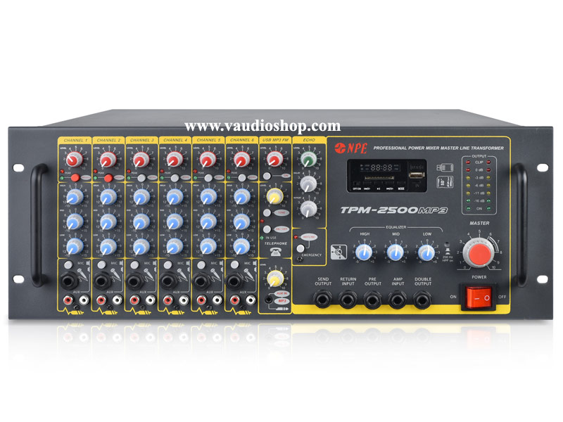 Power Mixer NPE TPM-2500MP3 (Bluetooth,USB/SD, MP3, ช่องโทรศัพท์)