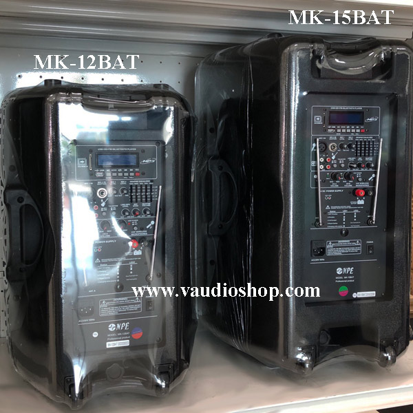 ตู้แอมป์ 12 นิ้ว NPE รุ่น MK-12BAT BLUETOOTH (ไมค์ลอย2ตัว/แบตแห้ง/USB/SD CARD)