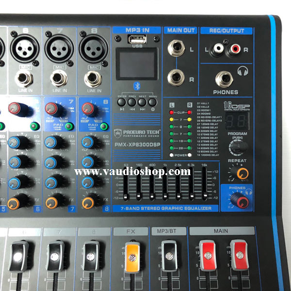 Power Mixer PROEUROTECH PMX-XP8300DSP (Effect,USB,Bluetooth)