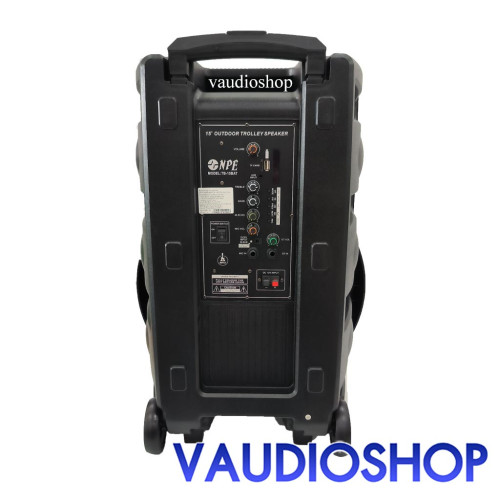 NPE TB-15BAT ตู้ลำโพง 15” มีแอมป์ในตัว ชาร์จแบตได้ NPE TB15BAT (Bluetooth/USB/ไมค์ลอย 2 ตัว) เอ็นพีอ