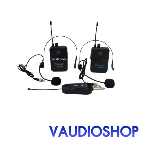 PROEUROTECH KB-C22 ไมค์ลอยคาดคู่ ปรับความถี่ได้ Wireless Microphone โปรยูโรเทค KB-C22 คาดคู่ UHF ไมค