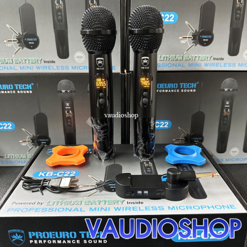 PROEUROTECH KB-C22 ไมค์ลอยถือคู่ Wireless Microphone โปรยูโรเทค KB-C22 ถือคู่ UHF ไมค์ลอย ถือคู่