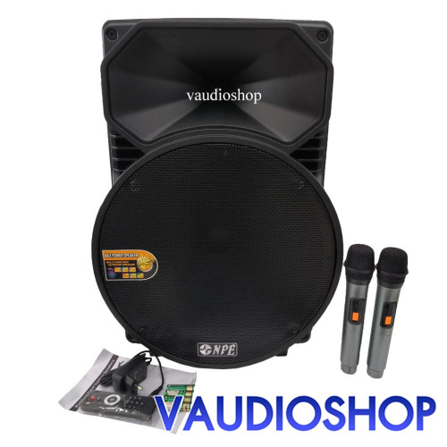 NPE TB-15BAT ตู้ลำโพง 15” มีแอมป์ในตัว ชาร์จแบตได้ NPE TB15BAT (Bluetooth/USB/ไมค์ลอย 2 ตัว) เอ็นพีอ
