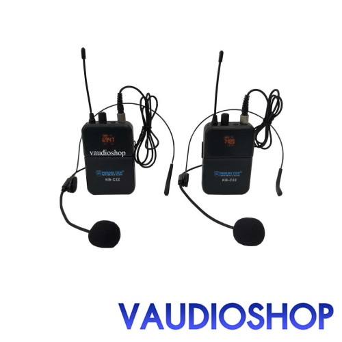 PROEUROTECH KB-C22 ไมค์ลอยคาดคู่ ปรับความถี่ได้ Wireless Microphone โปรยูโรเทค KB-C22 คาดคู่ UHF ไมค