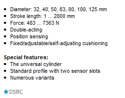 Cylinder Festo กระบอกลมเฟสโต้ Standard DSBC ISO 15552