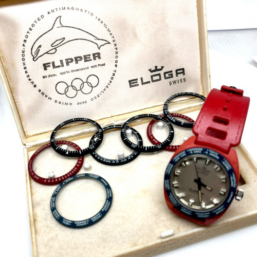 ELOGA Flipper Olympic 17 Jewels Incabloc Swiss Made ระบบไขลาน ขนาดตัว ...